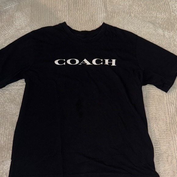 Coach | Shirts | Coach Black Tee With White Logo | Poshmark